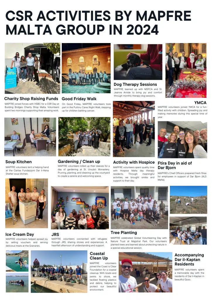 CSR Activities by MAPFRE Malta Group in 2024 - MAPFRE Malta